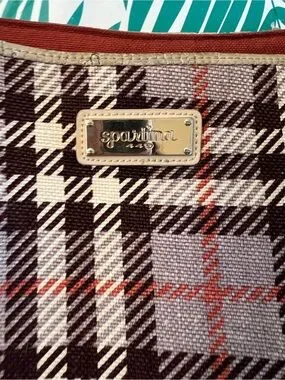 Spartina 449 | Bags | Spartina 449 Plaid Shoulder Bag In Brown Cream ...